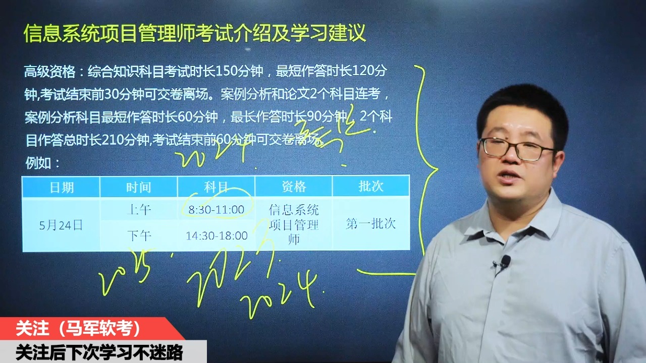 马军老师软考高项2025信息系统项目管理师:考试介绍及学习建议1