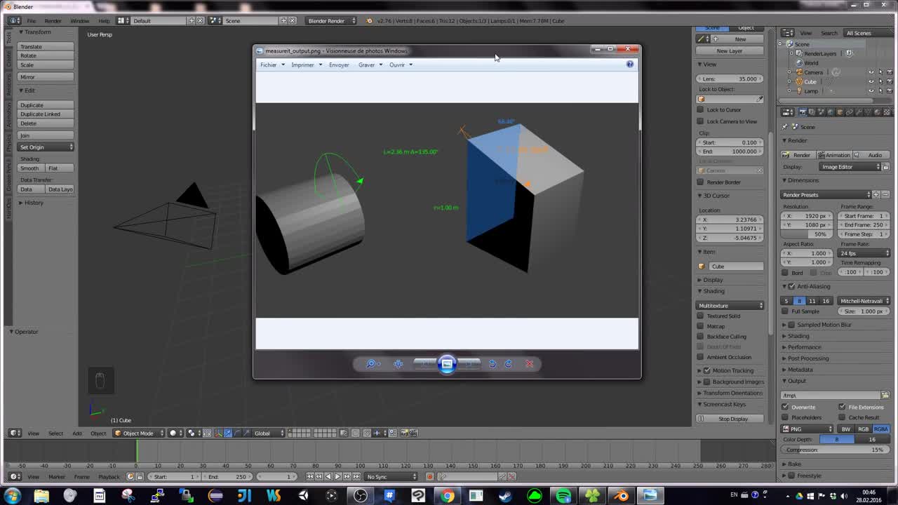 【搬运】Blender尺寸标记插件measureit