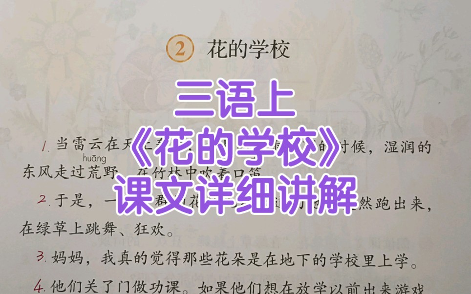 三语上:2《花的学校》课文讲解