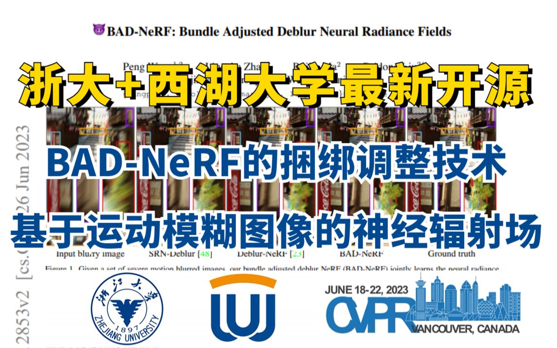 ...辐射场的捆绑调整技术三维重建,实现去模糊和恢复摄像机运动轨迹!