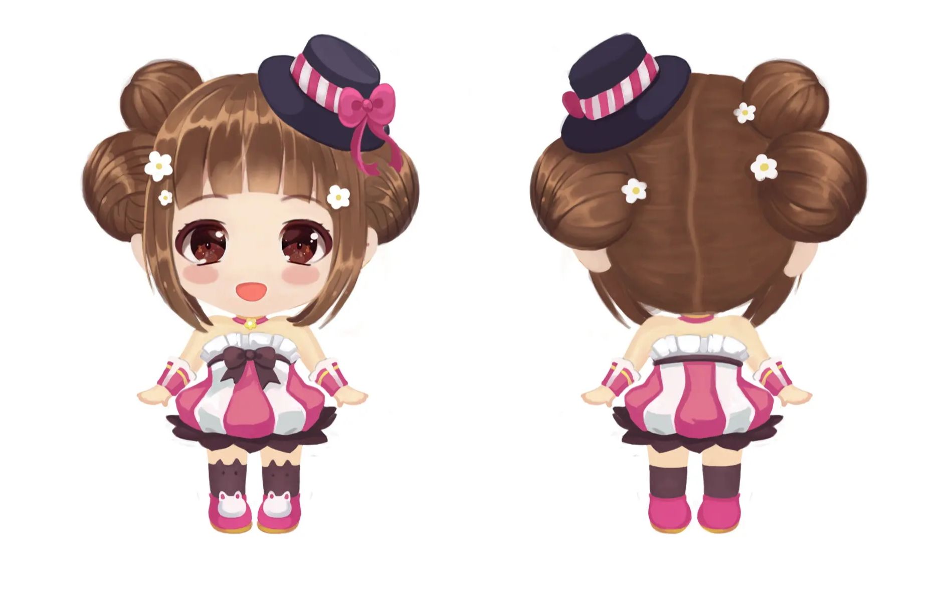 【3DMAX建模】q版卡通小萝莉建模,传统手绘角色模型制作