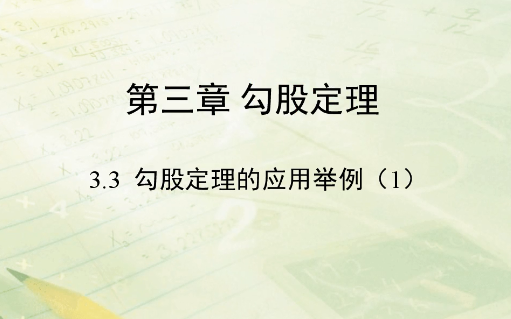 第三章勾股定理第三节:勾股定理的应用举例