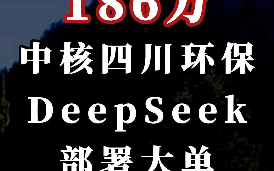 186 万、中核四川环保(DeepSeek 部署)大单