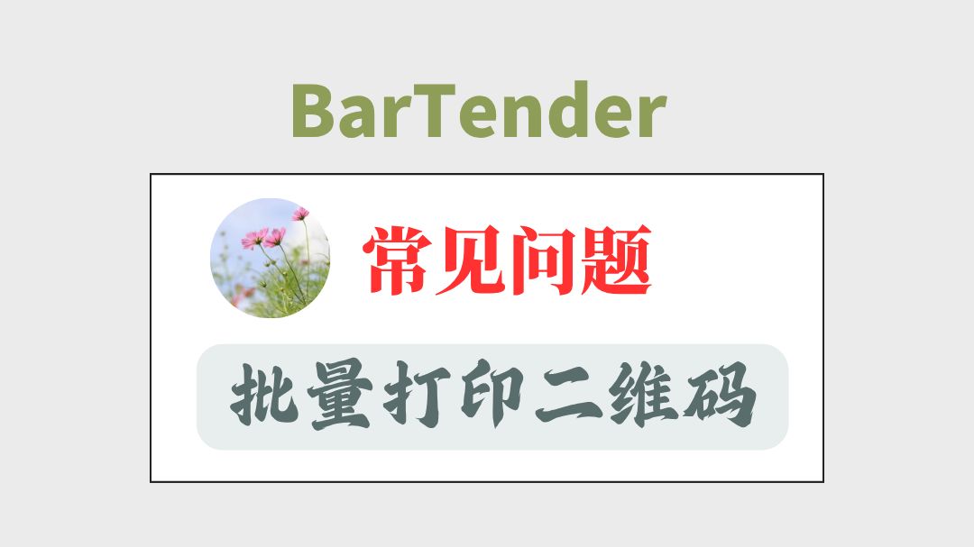 bartender 链接数据库表格批量制作二维码 常见问题