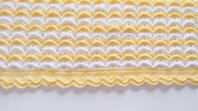 毛线编织教程,波浪毛毯的钩织方法!