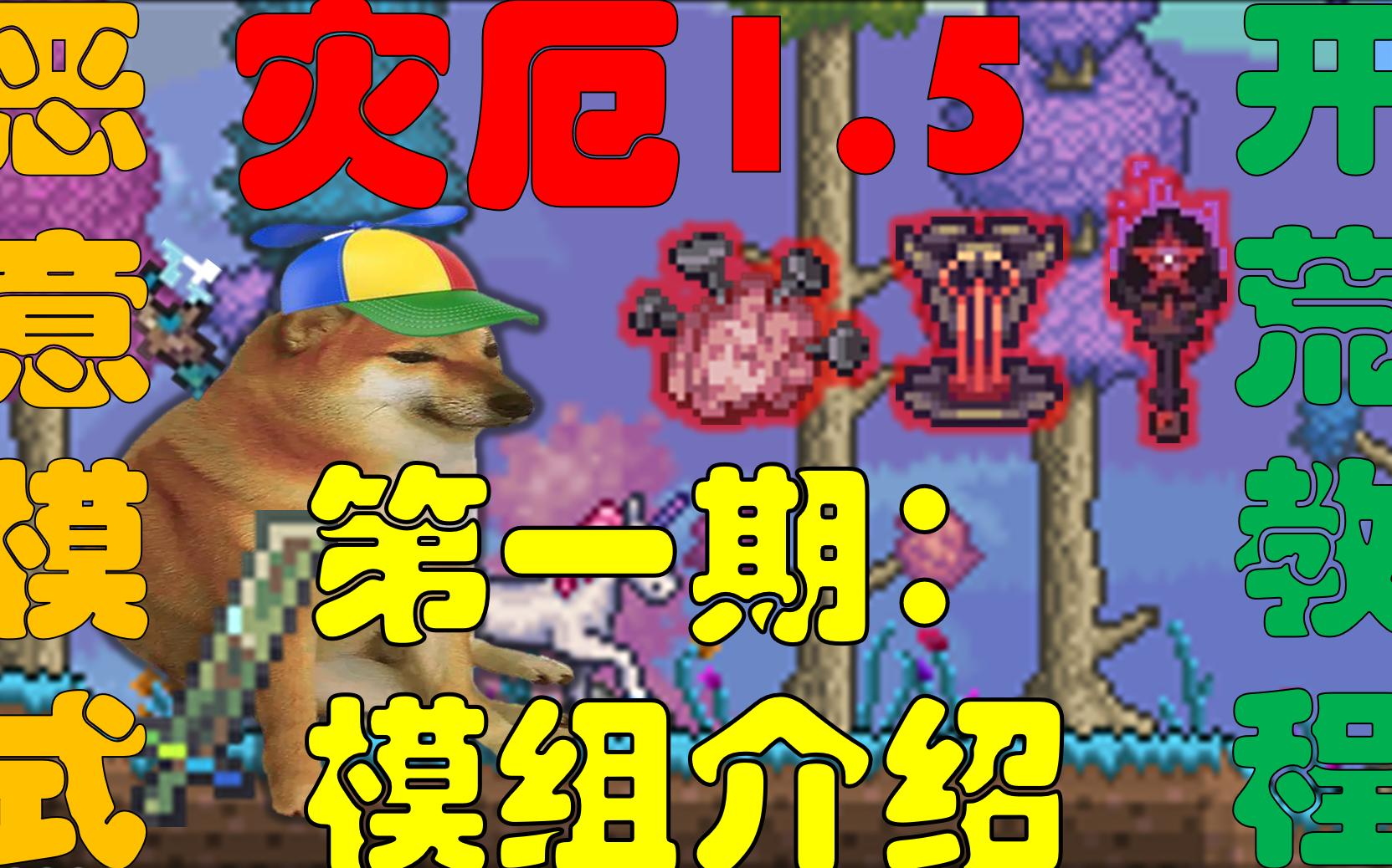 【太阳】泰拉瑞亚-灾厄-恶意全流程实况教学-第一期:模组介绍-大幅度...