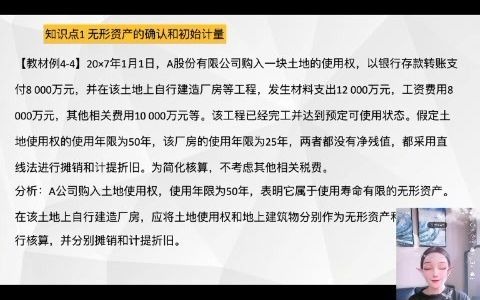 2021注册会计师《会计》—无形资产习题讲解08