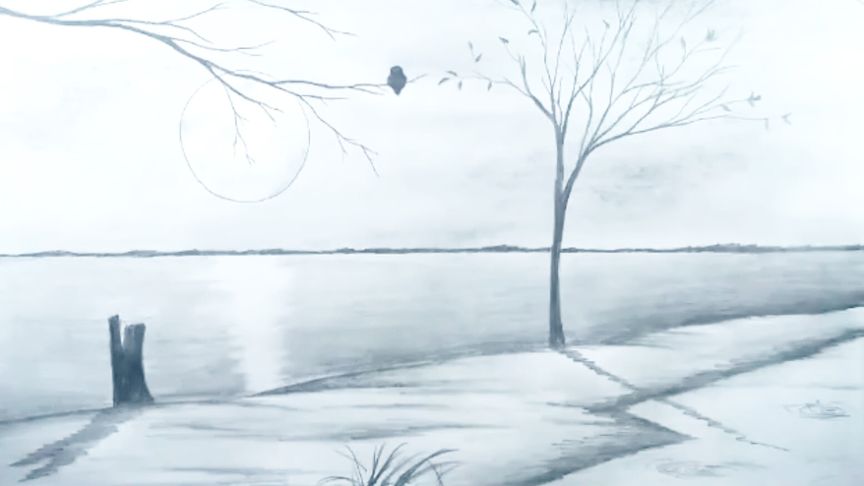 教你用一支铅笔画出一幅优美意境风景画!