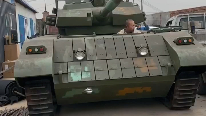 可以开的坦克,大型军事模型载人坦克动起来啦