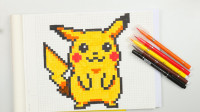 一起来画画口袋妖怪皮卡丘宝可梦格子小画儿童简笔画趣盒子手工课