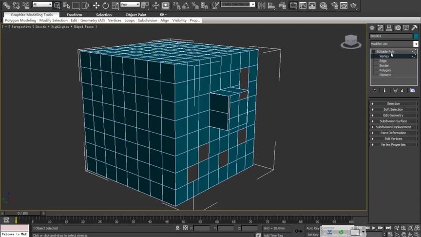 「3D基础」3dmax教程 多边形建模命令详解3-边界
