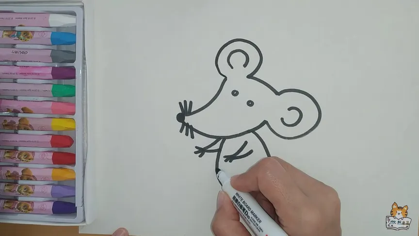 十二生肖卡通—小动物简笔画小老鼠的画法教程,喜欢快来试试画画