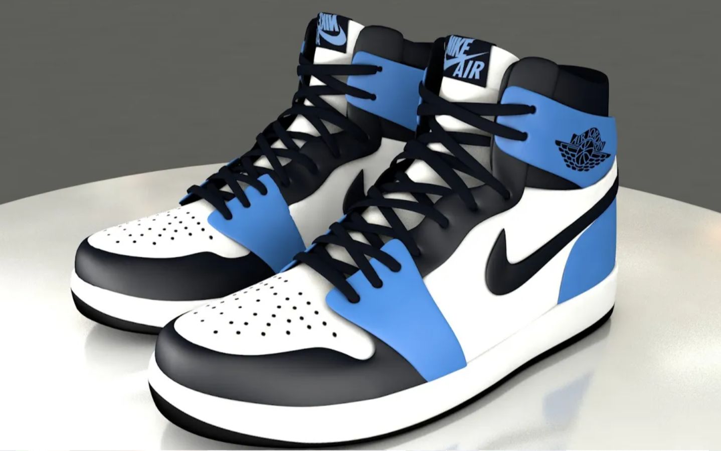 C4D鞋子 AJ高帮黑曜石 建模教程 part 2