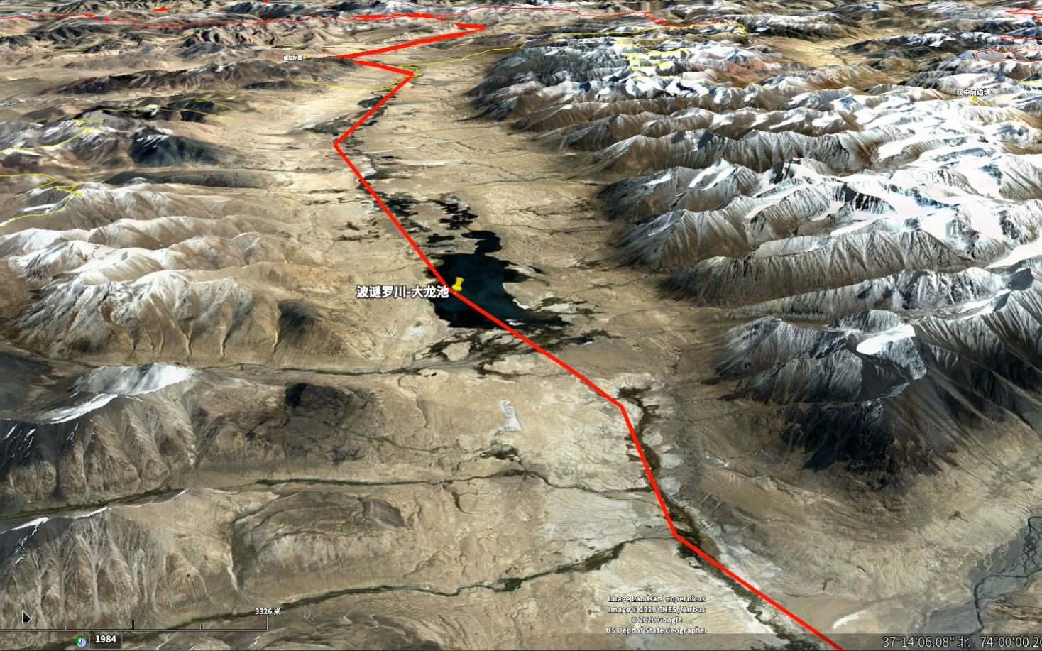 玄奘回程翻越葱岭路线3D
