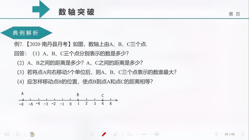 初一数学,数轴专题突破,掌握两点间的距离公式