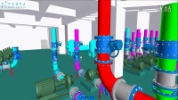 医院地下室冷水机房BIM安装漫游