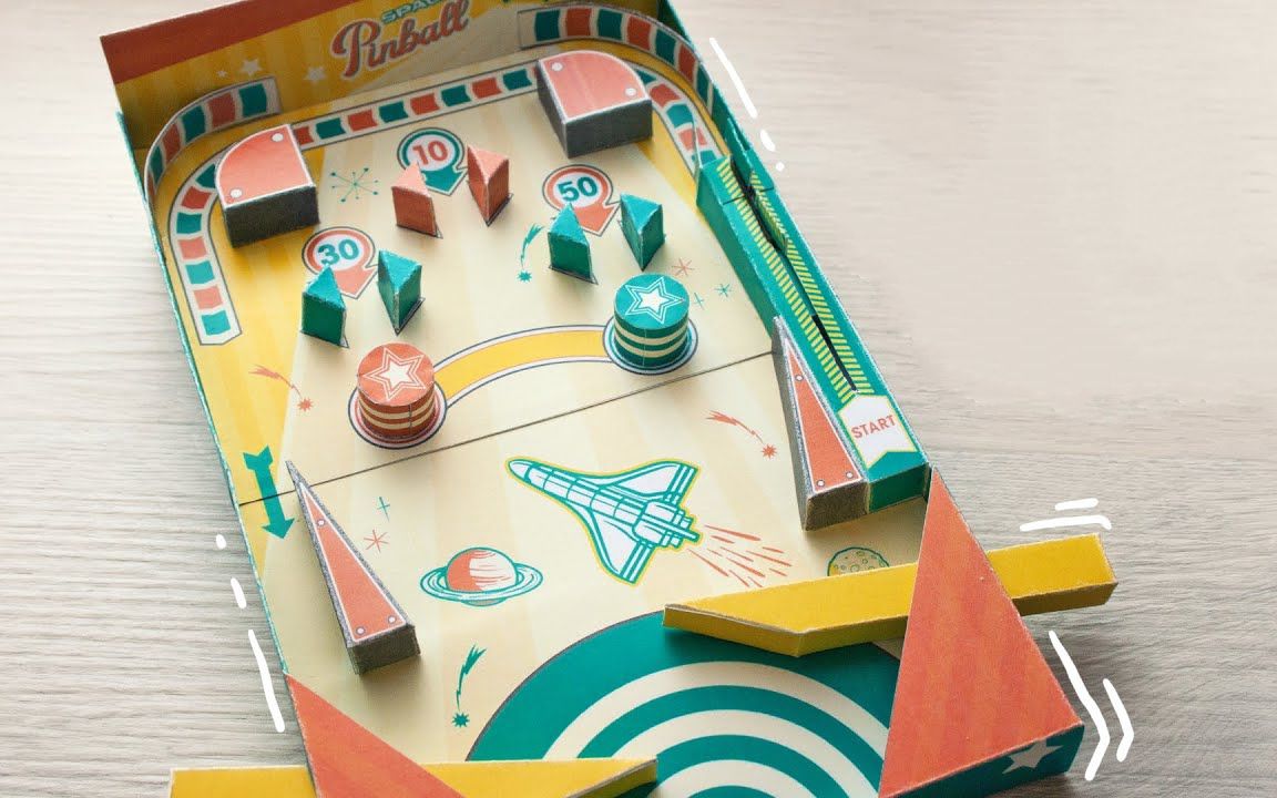 教你用纸做一个弹珠台玩具,真的可以玩!