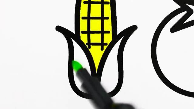 简笔画:彩色蔬菜的绘画涂鸦