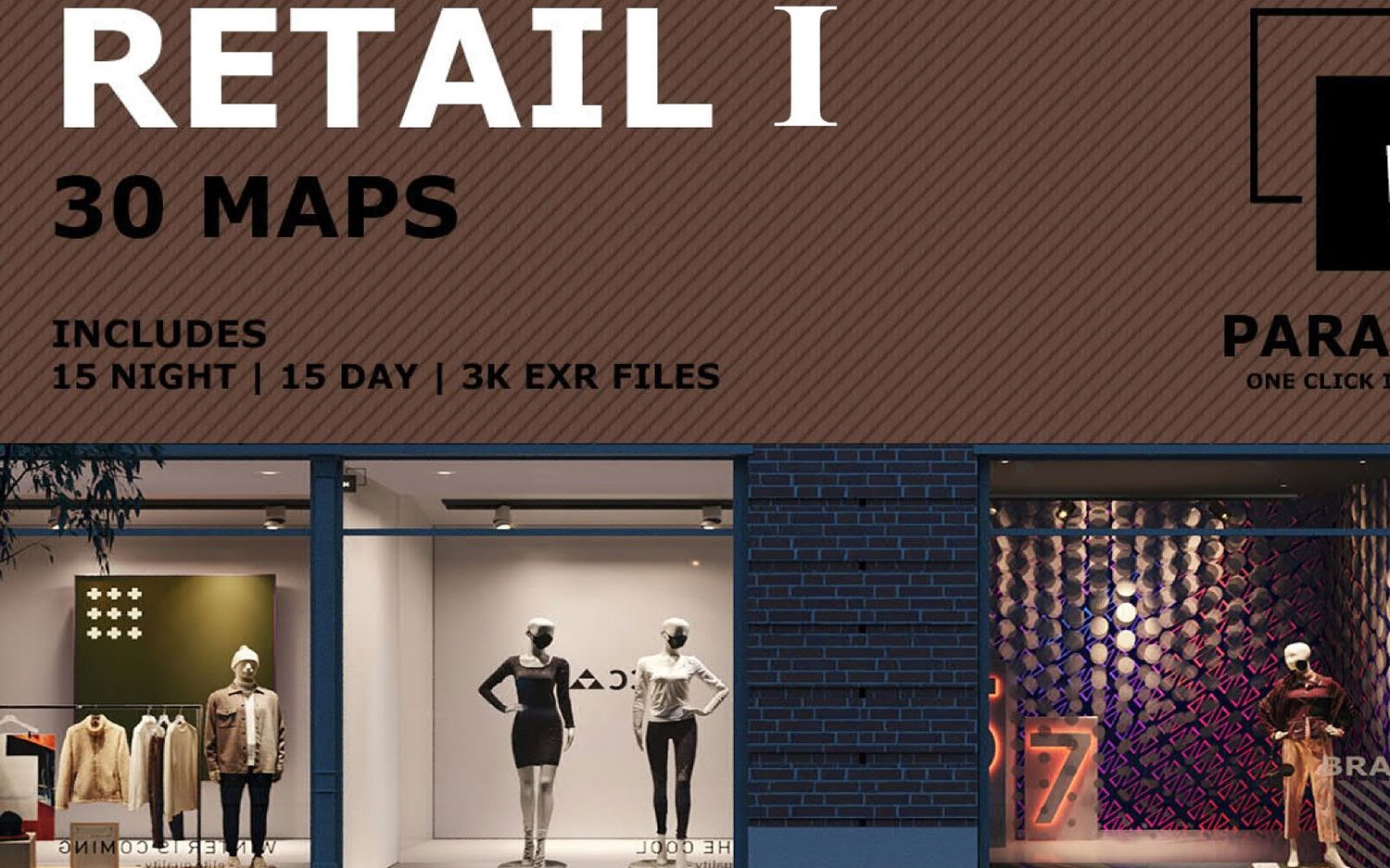 UE模型 时尚城市街头商店商铺住宅楼3D模型设计素材套件 wParallax ...