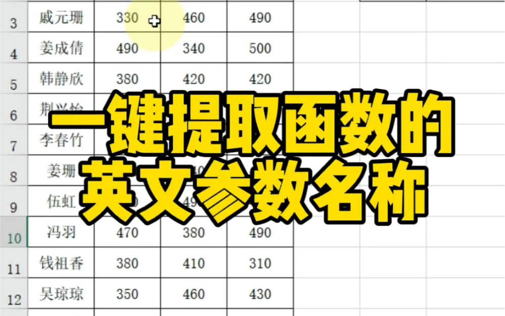 提取函数的英文参数名称
