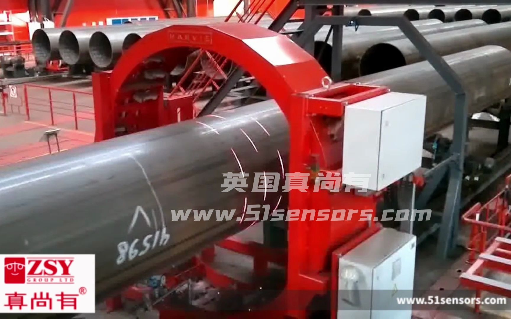 管径测量_管道外径检测_线激光传感器扫描大型管道外表面_英国真尚有