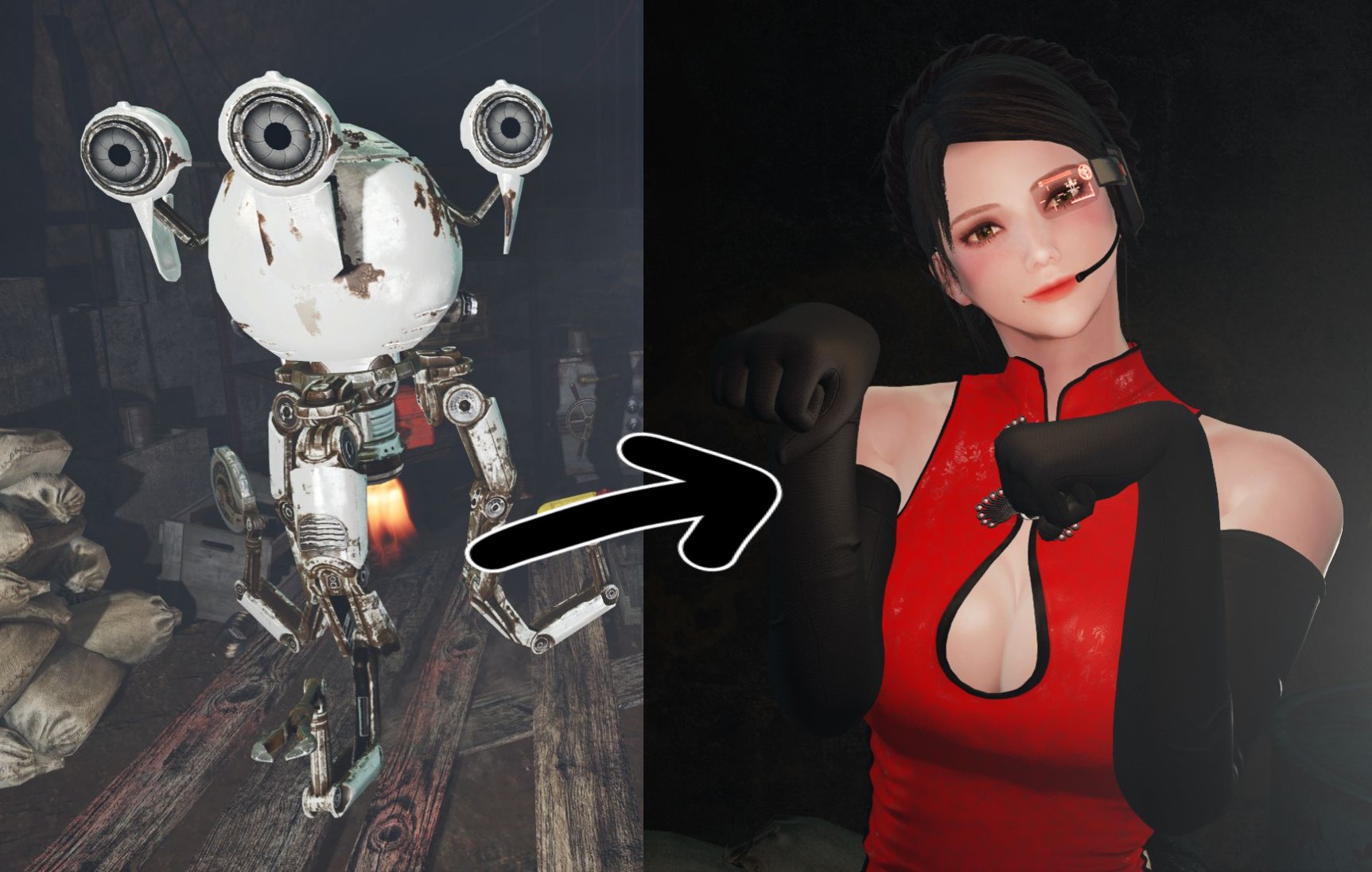 【辐射4】一个指令就能让机器人变成萌妹子!