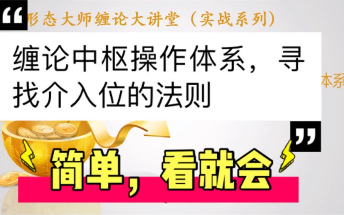 形态大师-缠论中枢交易体系,全网最简单的操作体系,可以当下使用