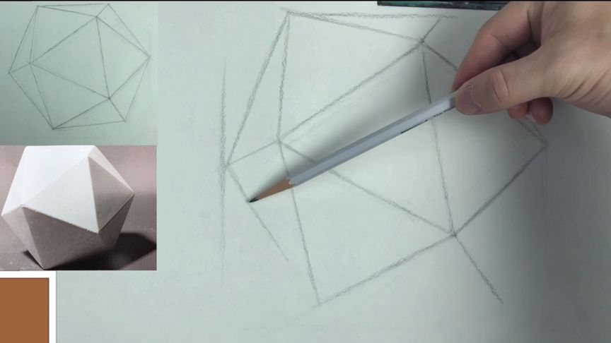 素描几何体(21):两种不同的多面体如何画形