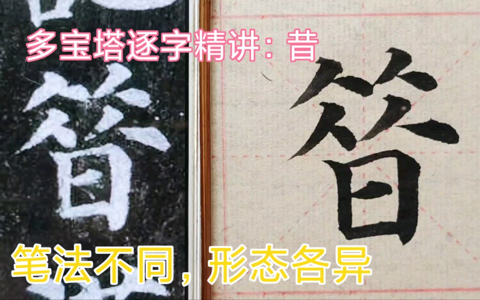 颜真卿多宝塔碑逐字精讲:昔——字中这么多个点,写法各异,形态各异,...