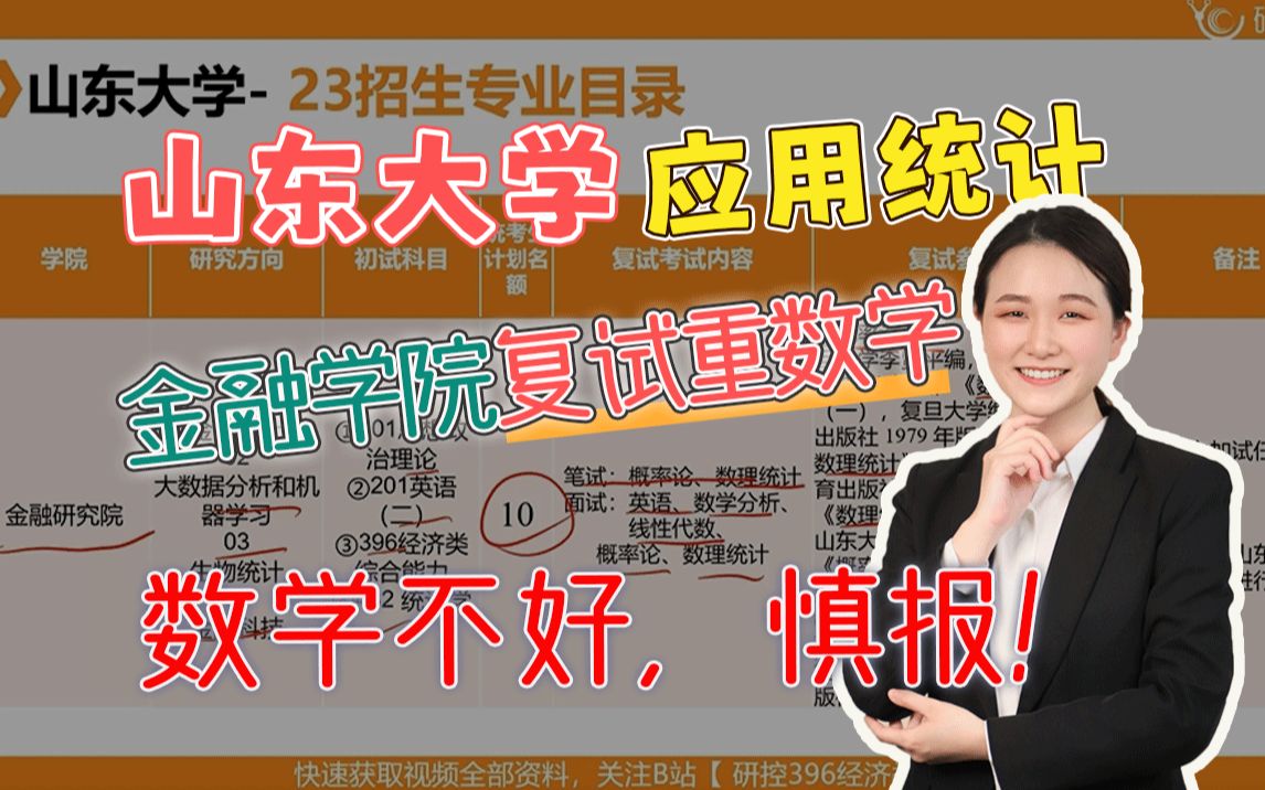 【山东大学应用统计考情】18min | 金融学院复试重数学,数学不好慎报!...