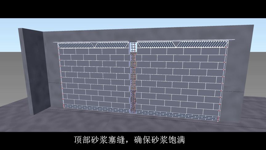 建筑施工动画:二结构施工,加气块砌体施工工艺,详细讲解!
