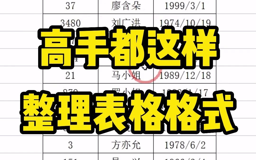 高手都是如何整理表格格式呢,强迫症老板都喜欢的表格
