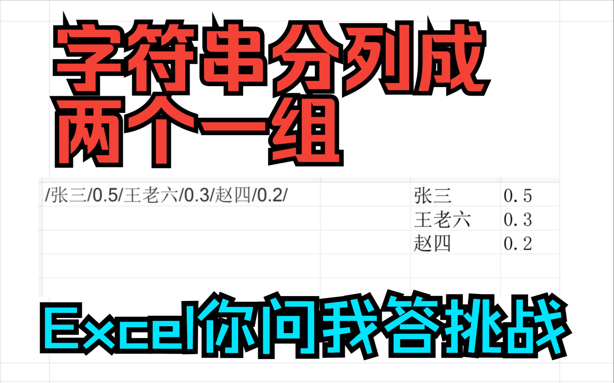 《Excel你问我答》字符串分列,两个一组,符号分列