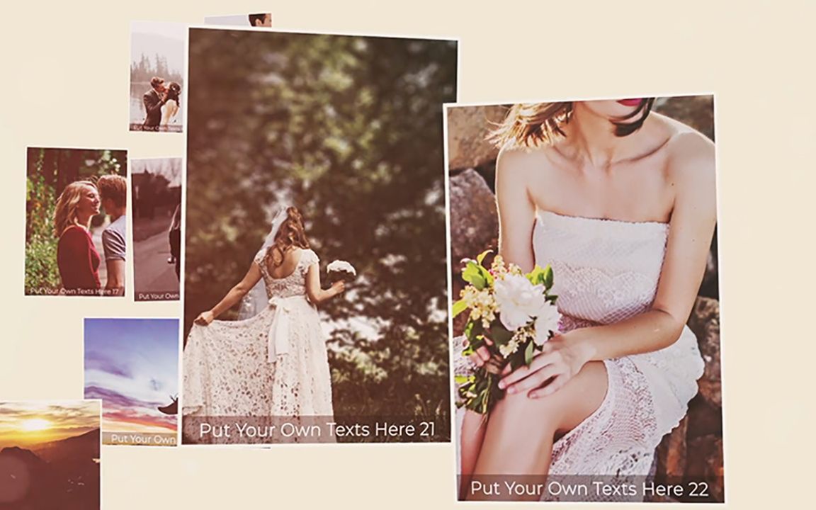 PR照片模板 小清新风格照片幻灯片PR电子相册模板