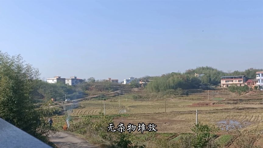 农村整理环境卫生,清理村道两边的杂草树木,村民都是很积极