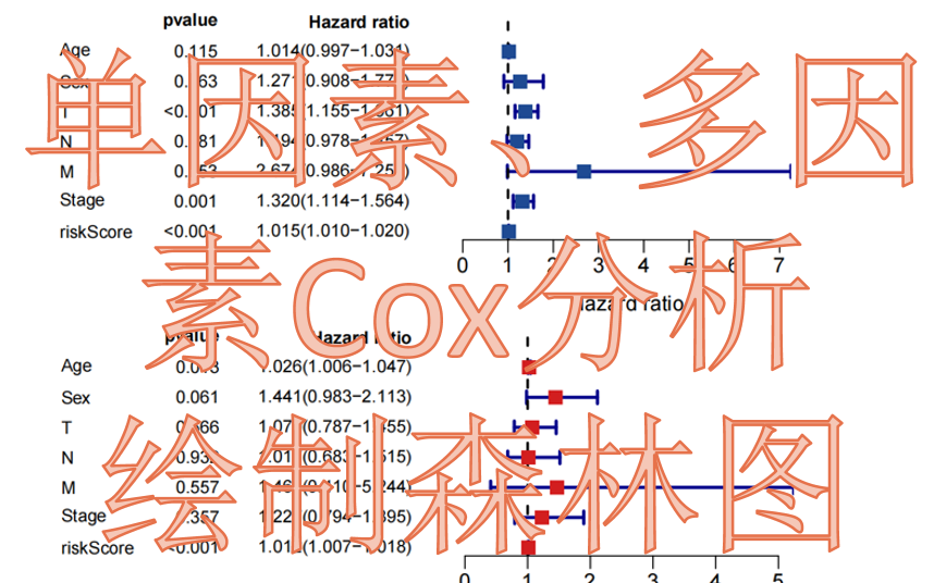 54. 快速入门单因素、多因素Cox分析并绘制森林图