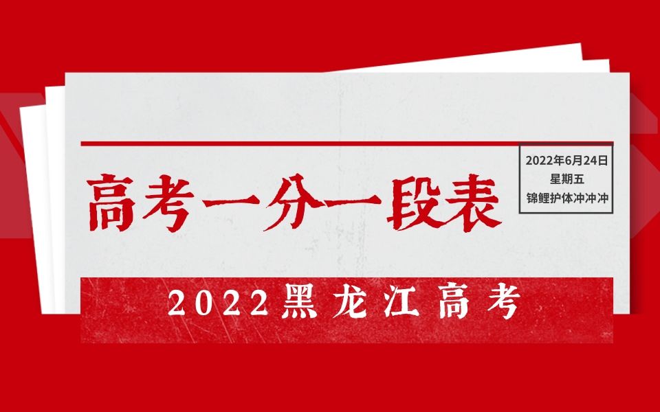 你在哪个位次?2022黑龙江高考一分一段表发布~
