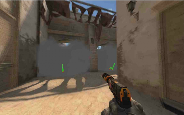 【csgo投掷技巧】mirage从匪家扔vip烟和B包点的双拱门烟雾弹.