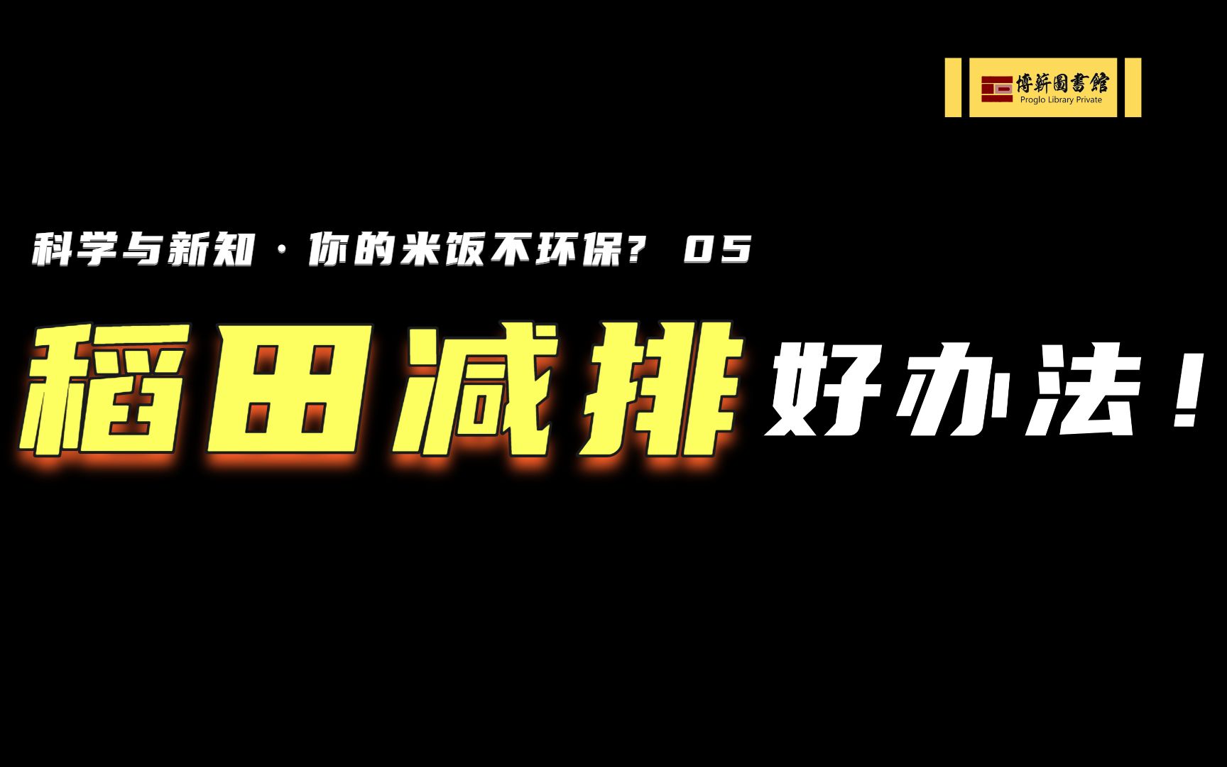 稻田减排的好办法!| 你的米饭不环保?05