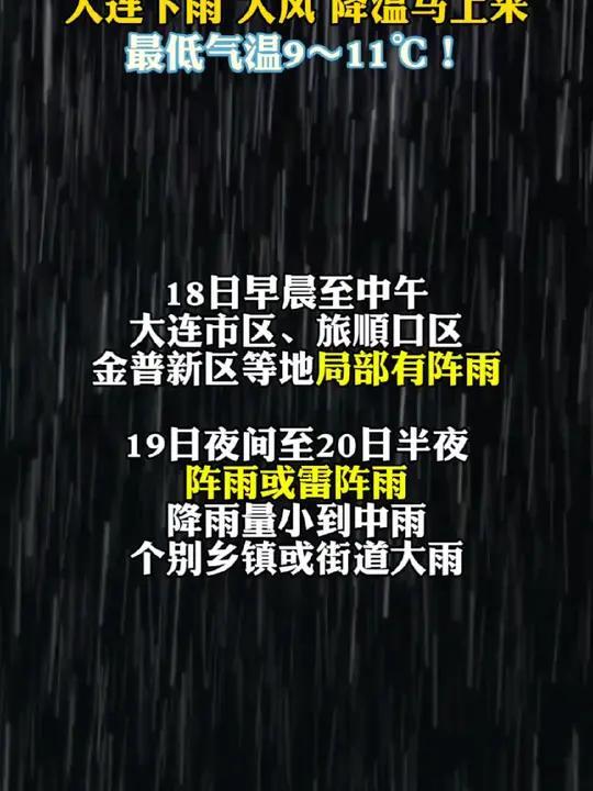 大连下雨+大风+降温马上来 大连