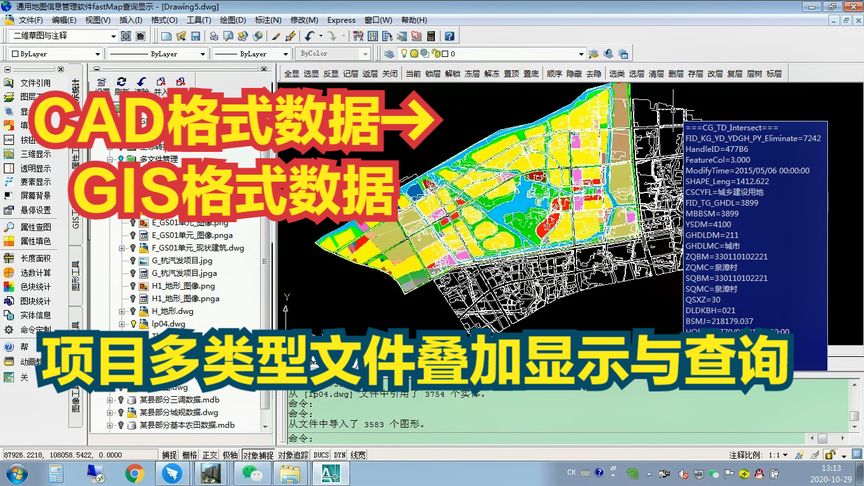 FastDWG软件:CAD转GIS、项目多种类型文件叠加显示管理