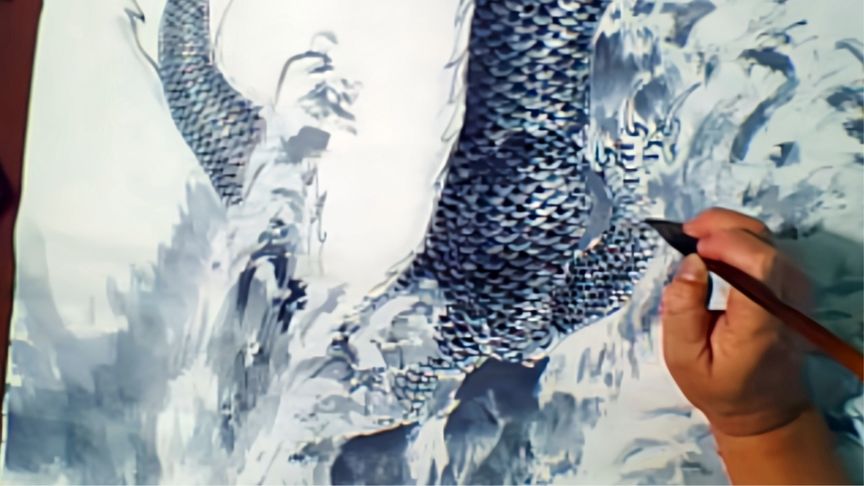 水墨画龙的画法视频教程【四】周国华