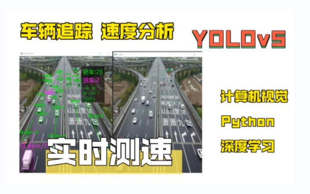 Python道路车辆追踪 速度分析 车辆实时测速 实时识别 检测追踪 计算机...