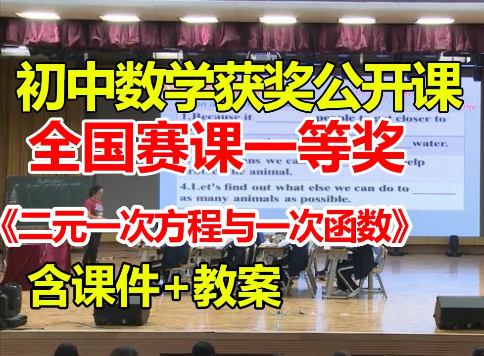 二元一次方程与一次函数【初中数学优质课】【全国大赛一等奖】【有...