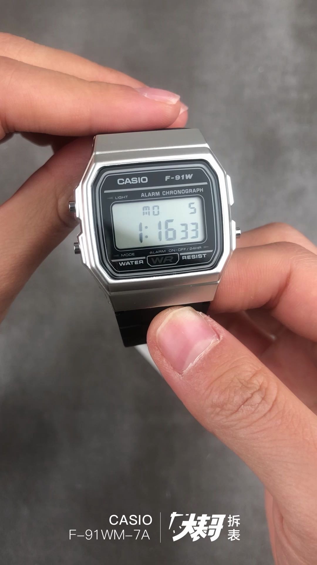 【大表哥开箱测评】卡西欧Casio时尚运动简约复古方形男士手表 F-91...