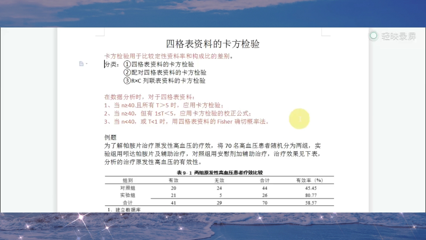 SPSS四格表资料的卡方检验