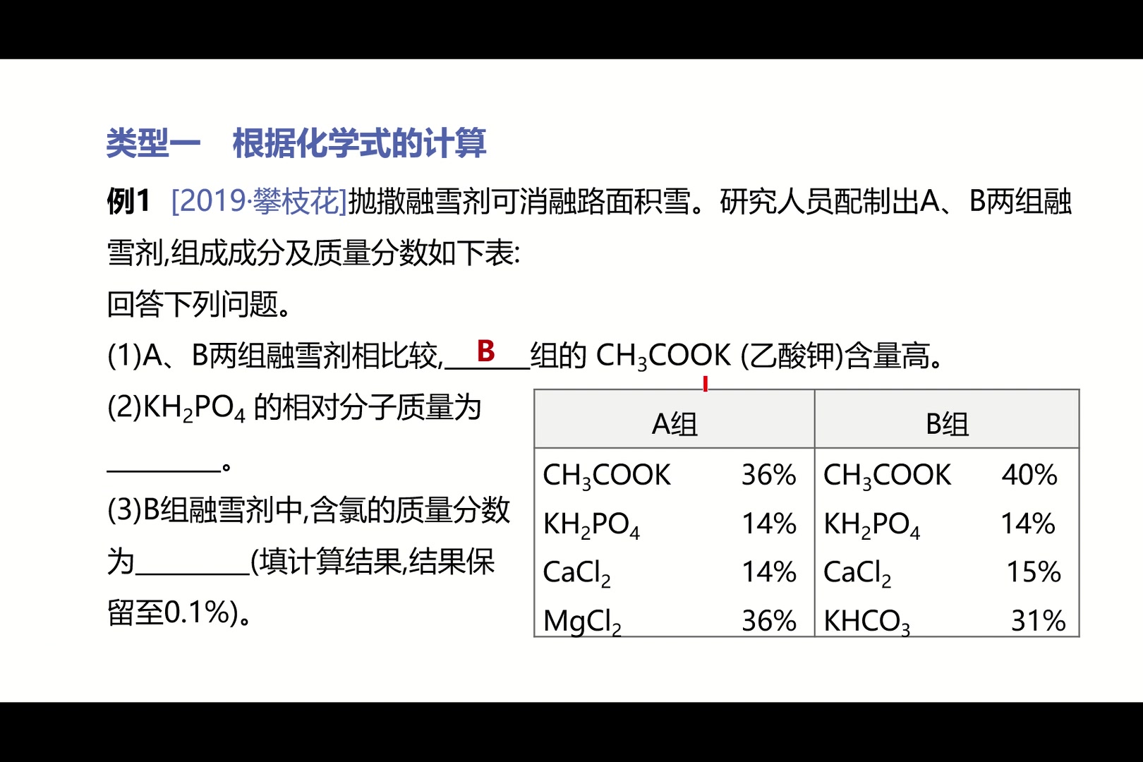 初中科学-中考化学专题4 化学计算