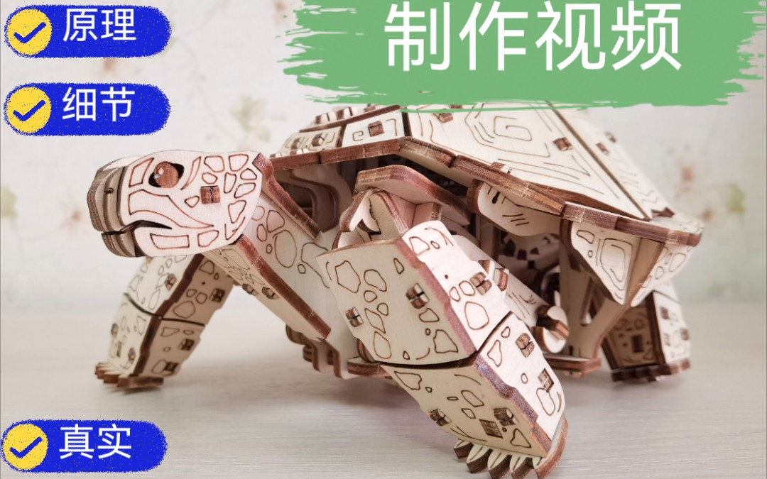乌龟,陆龟,白俄罗斯EWA (eco wood art)木质机械传动模型机械美学,...