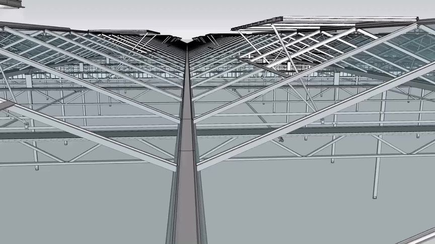 荷兰温室顶开窗与拉幕系统。温室设计:效果图、施工图、加工图