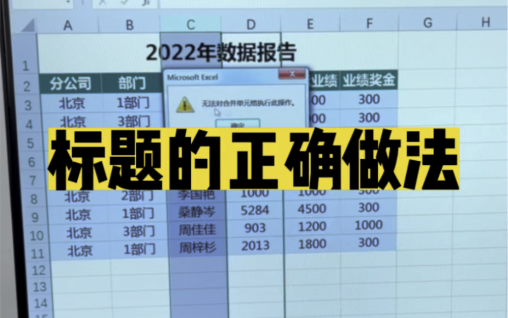 表格标题你还在合并吗?